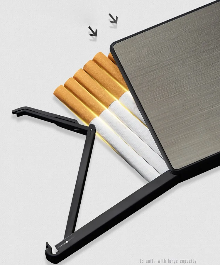 Cigarette Case with Built-in Lighter - Rechargeable & Stylish
