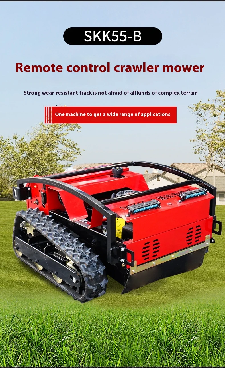 High-Speed Gasoline Lawn Mower Small Crawler Weeding Machine for Garden ...