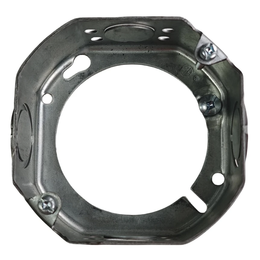 4 in Galvanized Steel Octagon Extension Ring With Ground Screw Drawn 1 ...