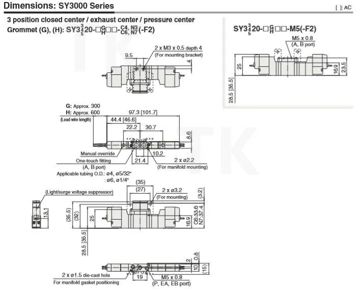 Smc Syj5150-5m 솔레노이드 밸브 고무 씰 Syj5000 시리즈 5 포트 솔레노이드 밸브 - Buy Syj5000 ...