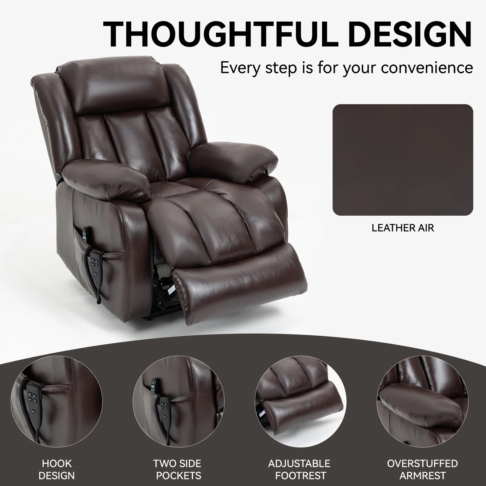 Dual Motor Power Lift Recliner - Comfortmax Leather Chair