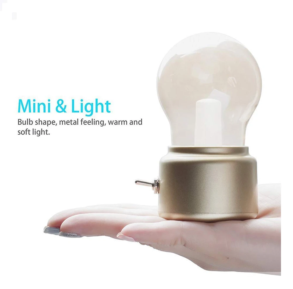 Retro Usb Rechargeable Desk Lamp Mini Desk Dc 5v 200mah Battery Decor ...