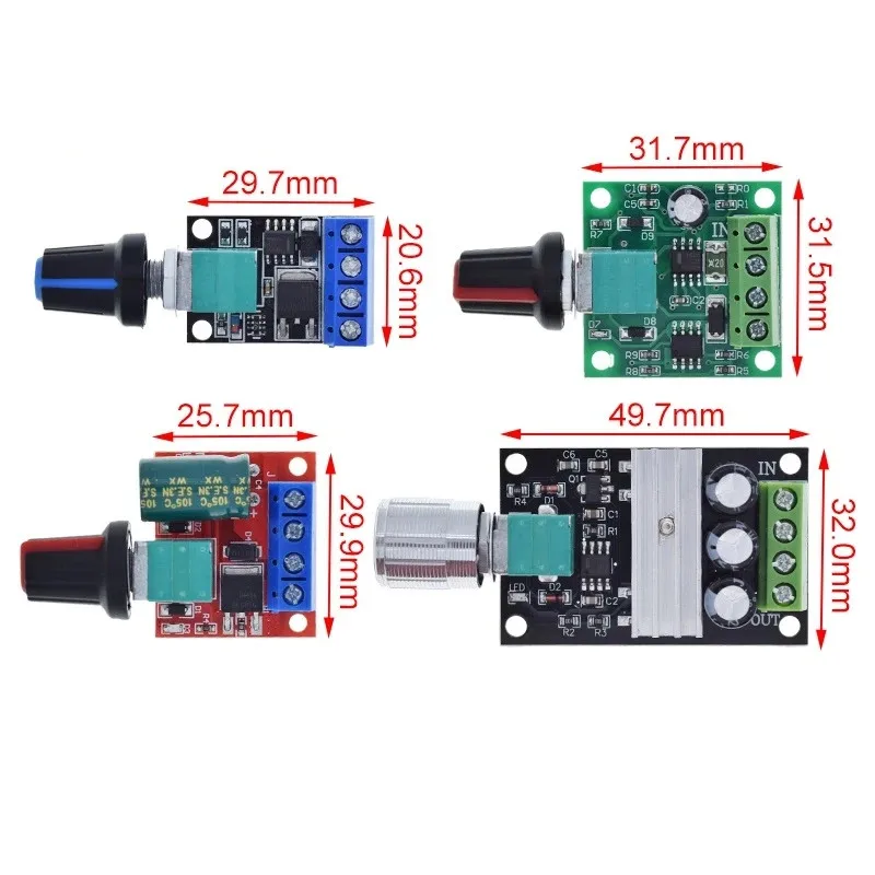 Pwm Dc Motor Speed Regulator Module 1.8v 3v 5v 6v 12v 15v 2a Speed ...