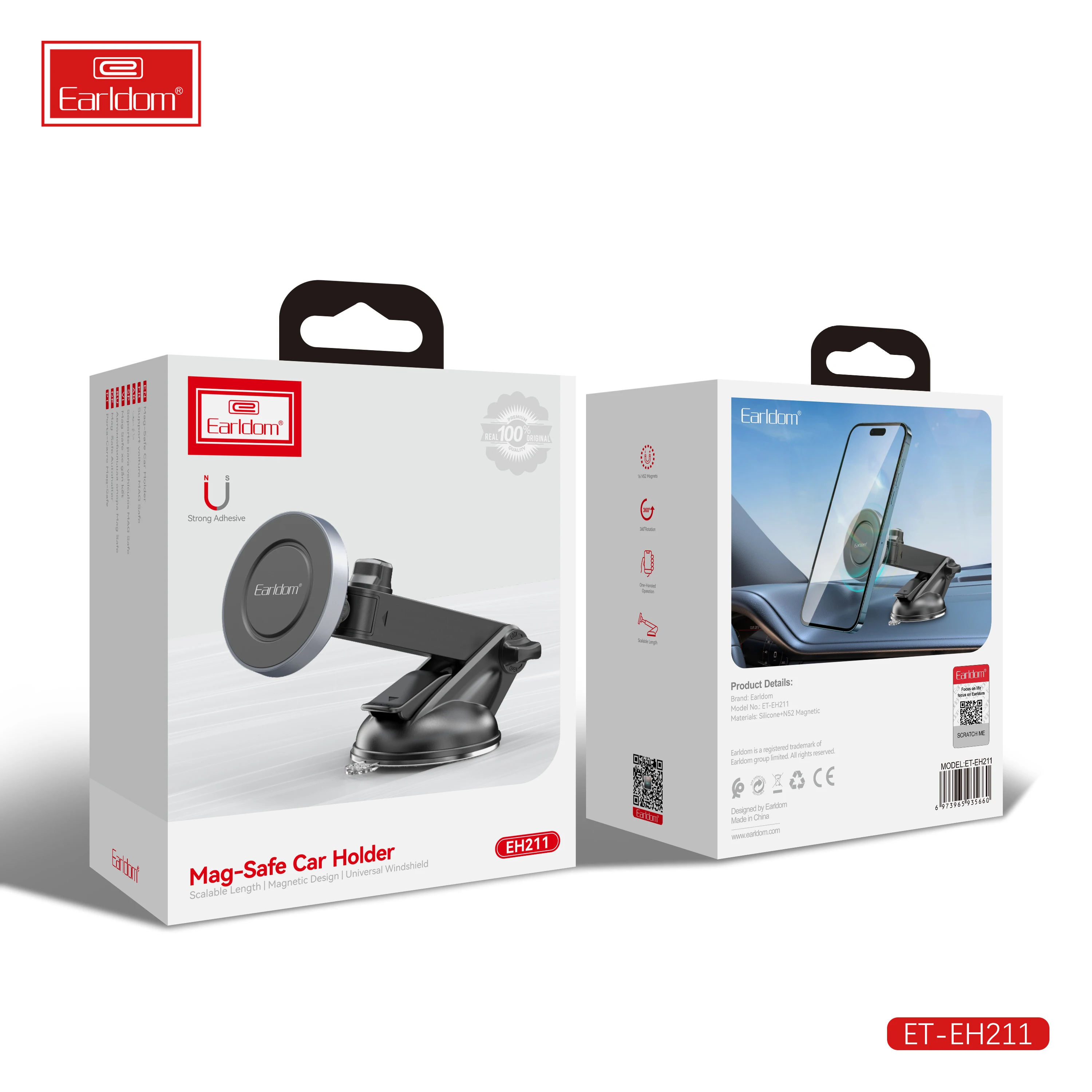 Earldom Universal Dashboard Windshield 360 Degree Rotation Magnetic ...