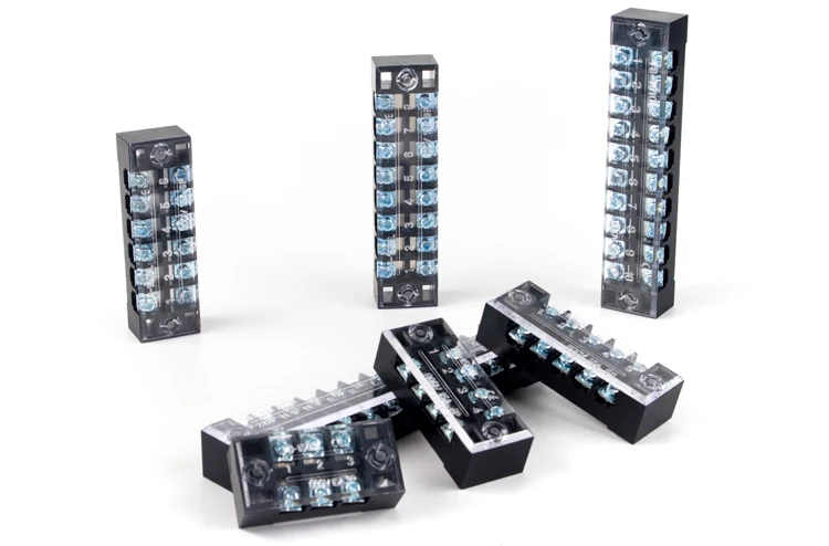 Tb Series Black Double Row Fixed Fence Screw Terminal 1503 Terminal Brass Conductor 15a 3p 600v ...
