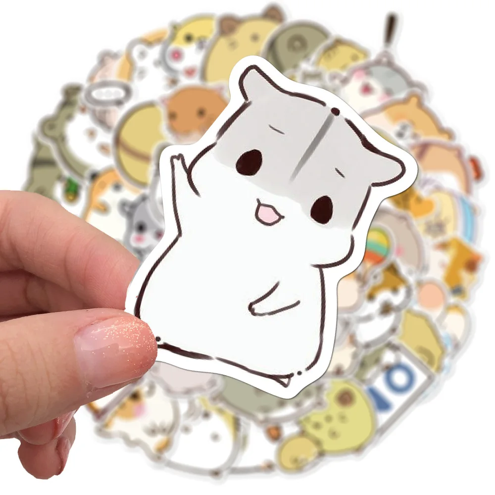 50pcs Cute Cartoon Little Hamster Stickers Pack For Scrapbook ...