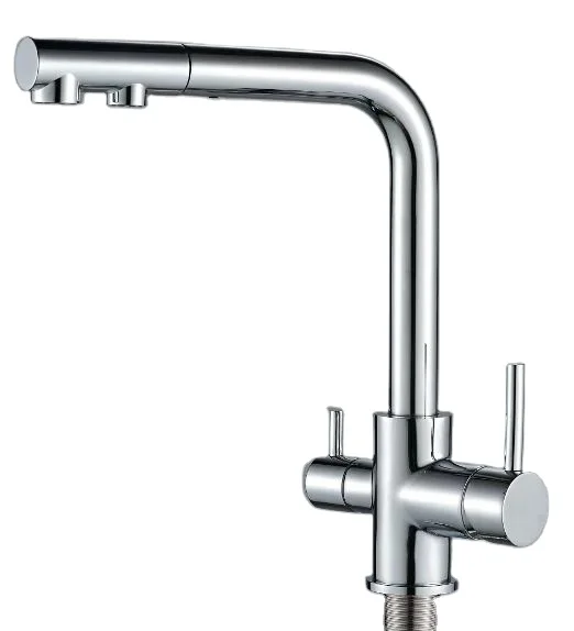 3 Way Pure Water Tap Pull-out Spray Sink Pure Mixer Chrome Finished ...