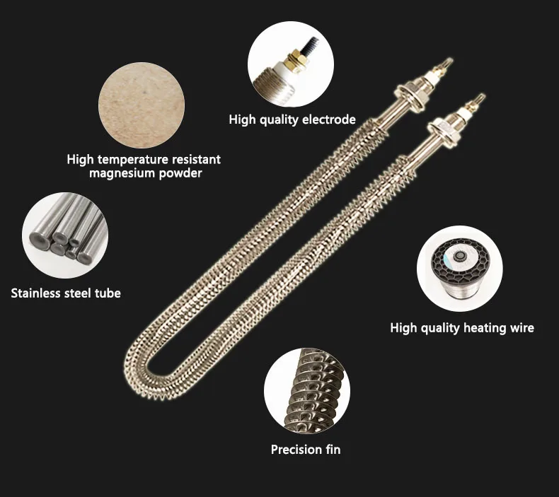 Electric Resistance Finned Tubular Ss304 Heating Element