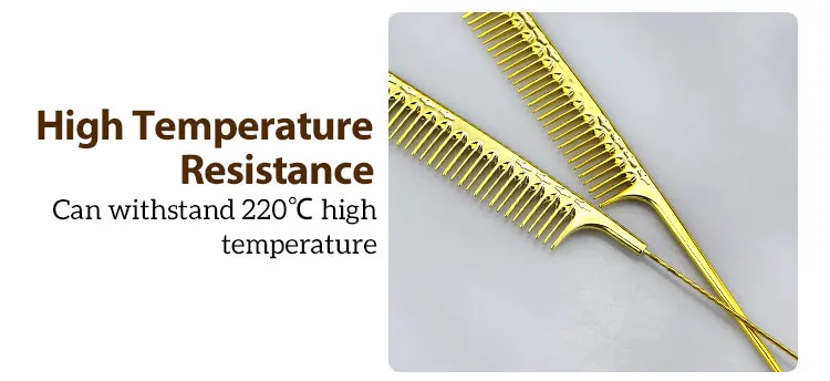 Premium Gold Plating 9pcs Hair Cutting Combs for Stylish Hairdressing