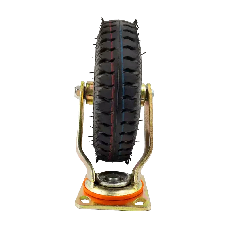 ZHUOMIAO 6 inch 8 inch 10 inch rubber castor fixed caster pneumatic ...