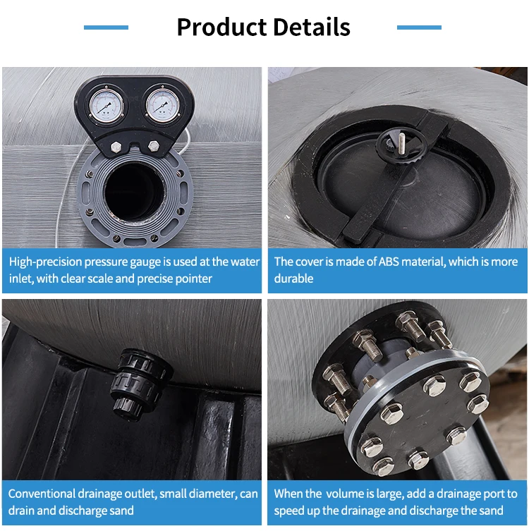 Fiberglass Flange Sand Filter Tank Commercial Swimming Pool Rapid Sand ...