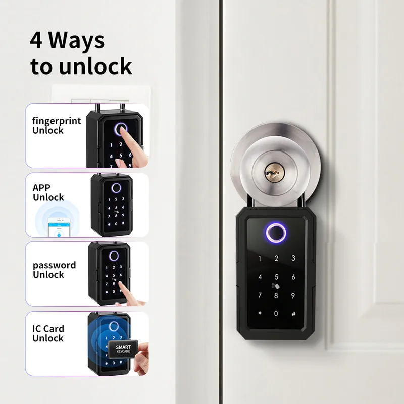 Smart Key Box TTLock App Fingerprint Key Box Password IP65 Waterproof ...