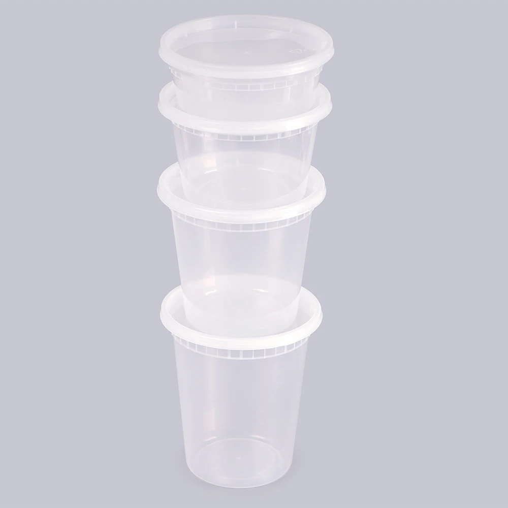 8oz 16oz 24oz 32oz Leakproof PP Plastic Cups with PE Lid