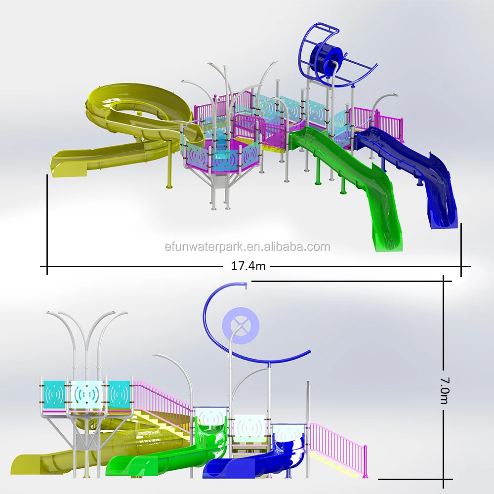 Windmill Splash Pad Park Water Play Equipment for Children Fiberglass ...