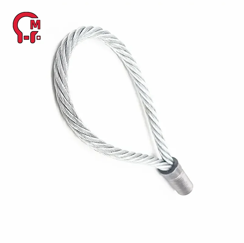 Heavy Duty Steel Wire Rope Threaded Lifting Loop Lifting Loop Wire Rope ...