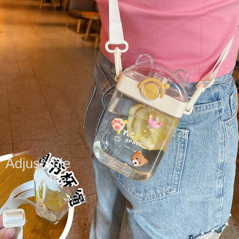 Newest Bpa Free Cute Cartoon Water Bottles Plastic Children's Straw Cup Girl 470ml Portable ...