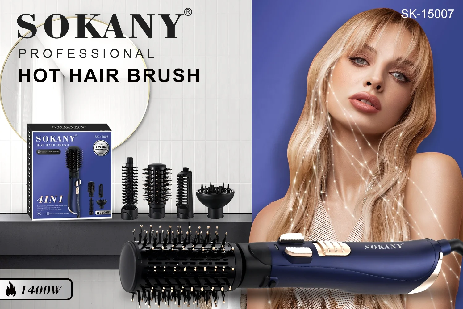 Sokany 4in 1 Styler Hair Dryer - Professional Hair Tools