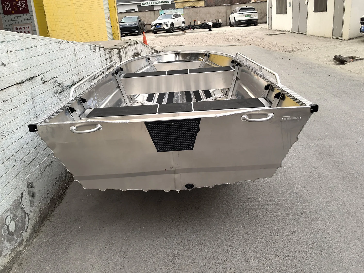 3.6 M Aluminum Boat - V Type Rowing Boat for Lakes & Rivers