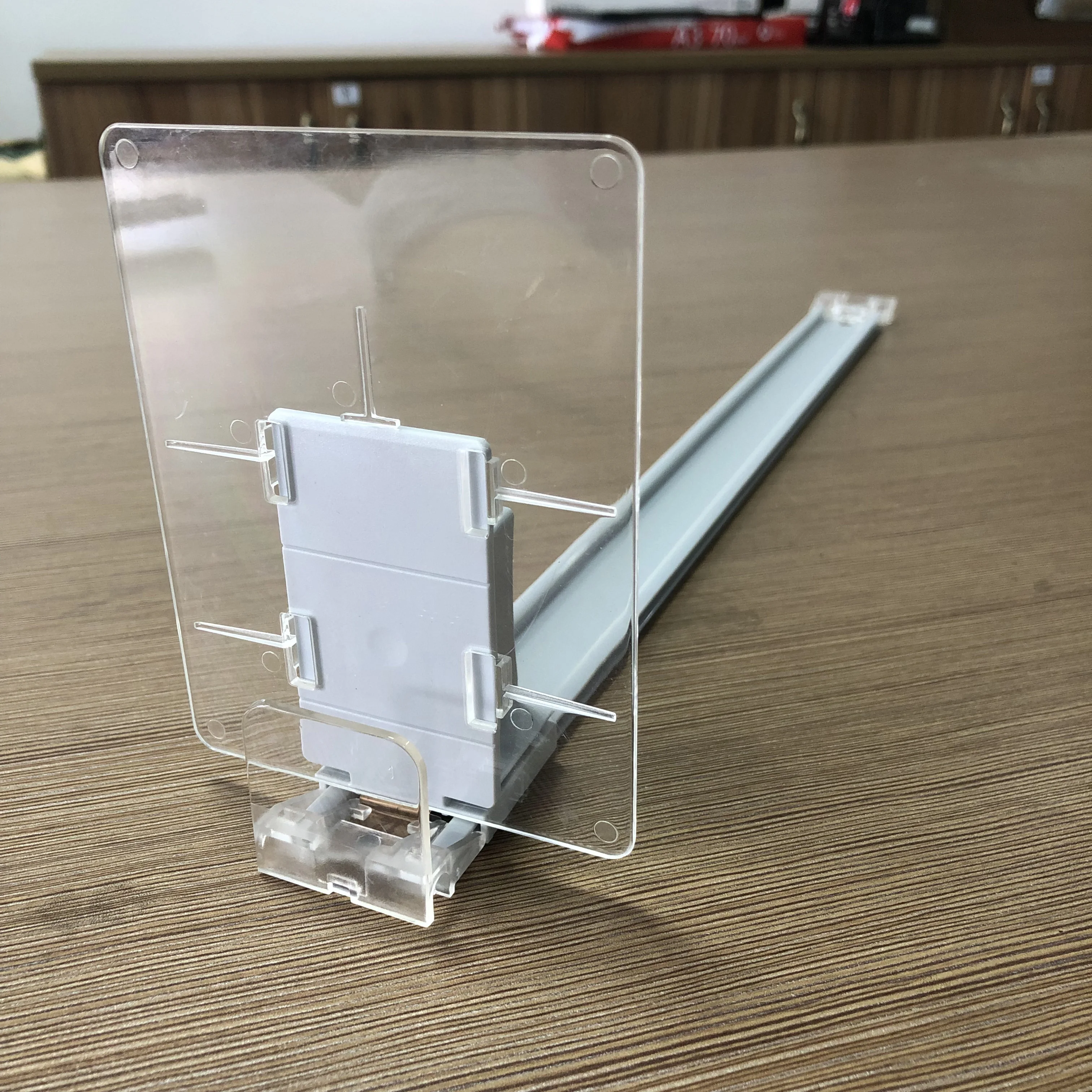 Acrylic Shelf Divider Spring Loaded Pusher Plastic Dividers Shelf ...