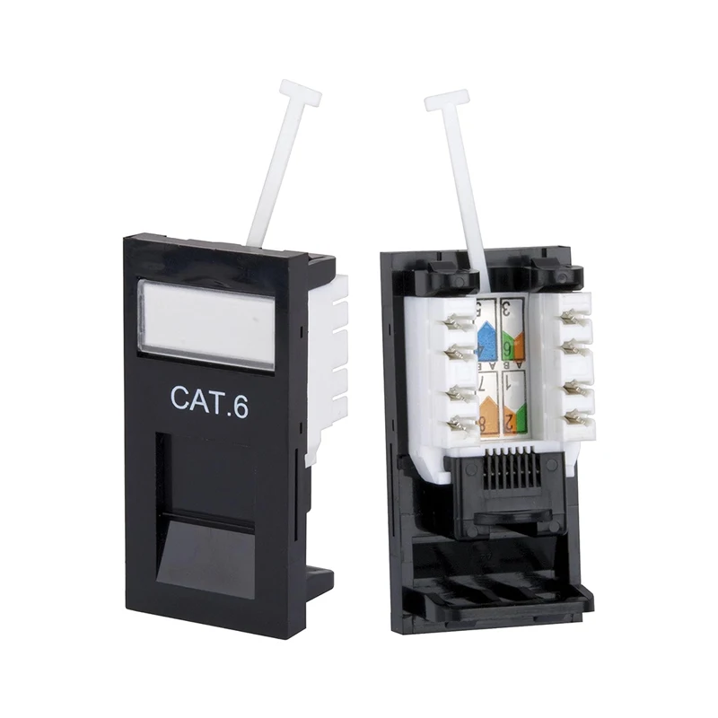 CAT6 RJ45 UTP Wall Outlet Module For Use With Modular Faceplates ...