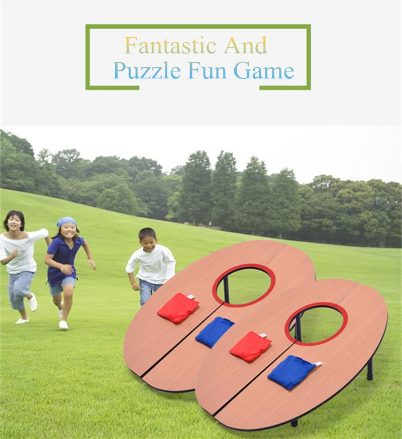 Wooden Bean Bag Toss Game with Sand Bag - Fun Outdoor Toy