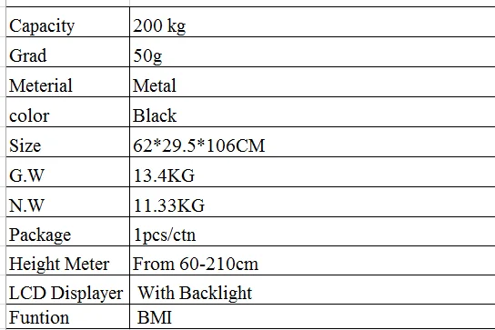 KINLEE Weighing Balance with Height Meter and BMI Function