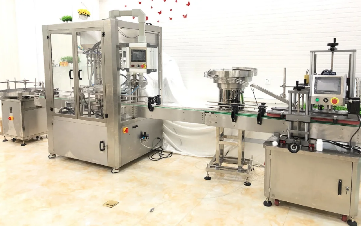 Automatic Piston Servo Motor Filling Capping Labeling Machine With Anti Dropping System For ...