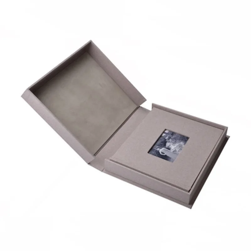 Linen Photo Album Cover Packaging Drawer Box And Crystal Usb Box - Buy ...