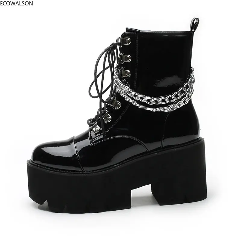 Shop Black Patent PU Vampire Boots for Women - Safety & Style