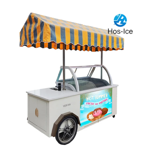 Stainless Steel Ice Cream Cart - Mobile Food Truck