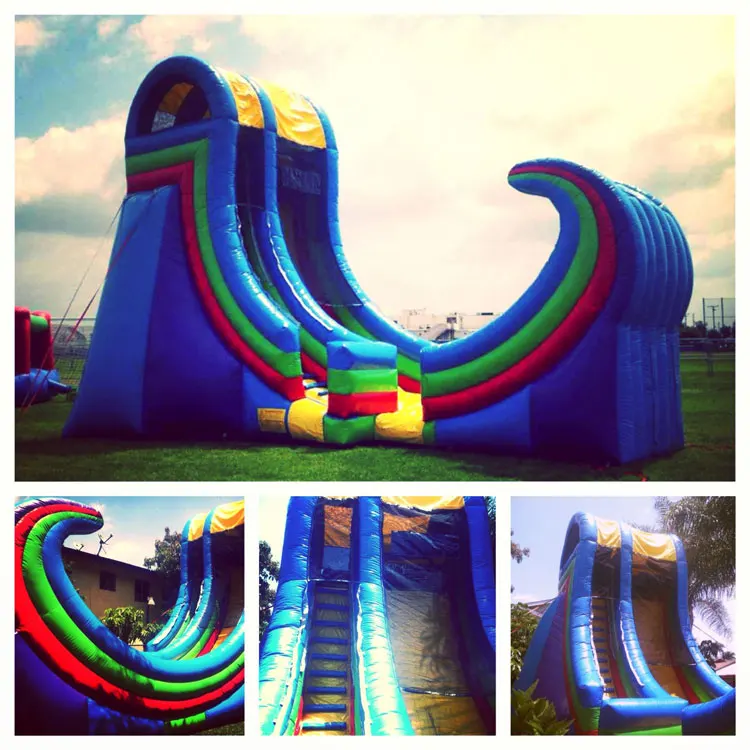 Outdoor Giant 21ft Wild Rapids Slides Half Pipe Rampage Inflatable ...