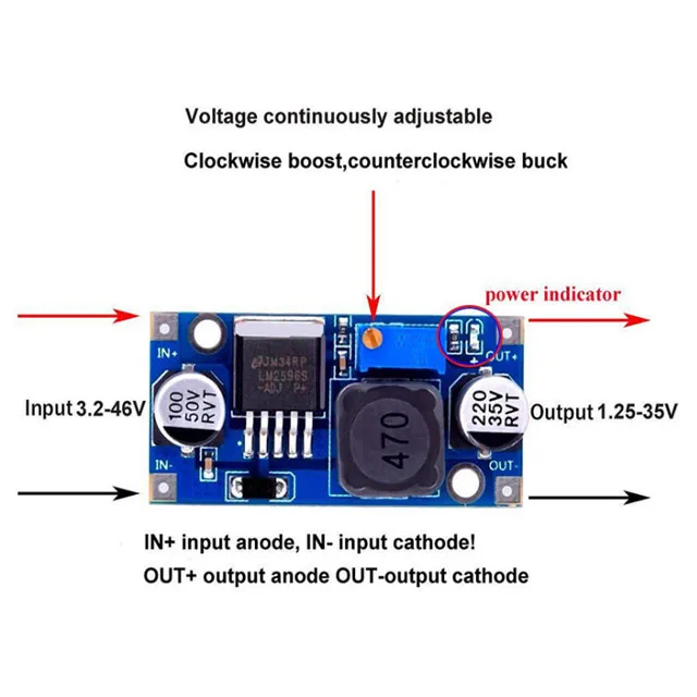 Hot Sales 3a 12/24v To 12/5/3.3v Lm2596s Dc-dc Step-down Power Supply ...