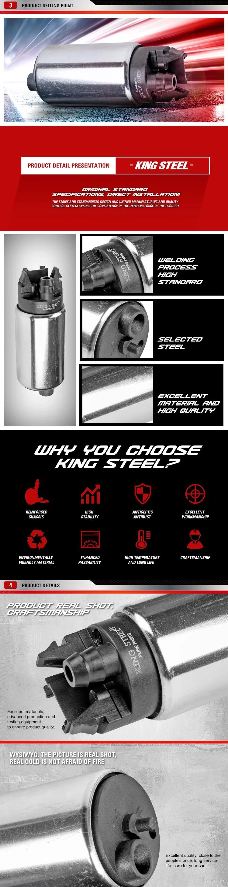 KINGSTEEL OEM 23221-66040 Fuel Pump for Toyota Land Cruiser