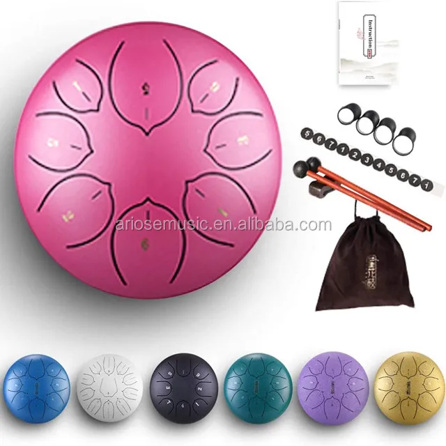 6/8/10/12'' Steel Tongue Drum Handpan 8 Notes Hand Tankdrum With Bag ...