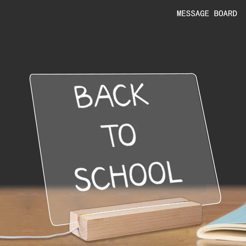 Transparent Acrylic Luminous Message Board Fashion Desktop Notepad ...