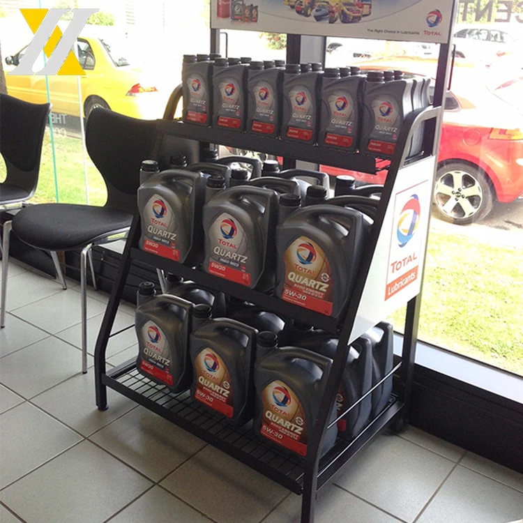 Store Commercial Use Three -tier Black Metal Engine Oil Display Rack ...