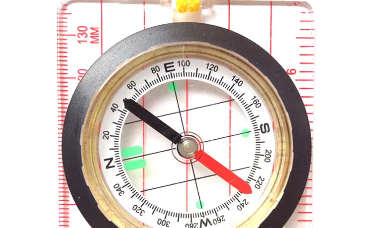 Acrylic Folding Luminous Compass Ruler for Hiking & OEM