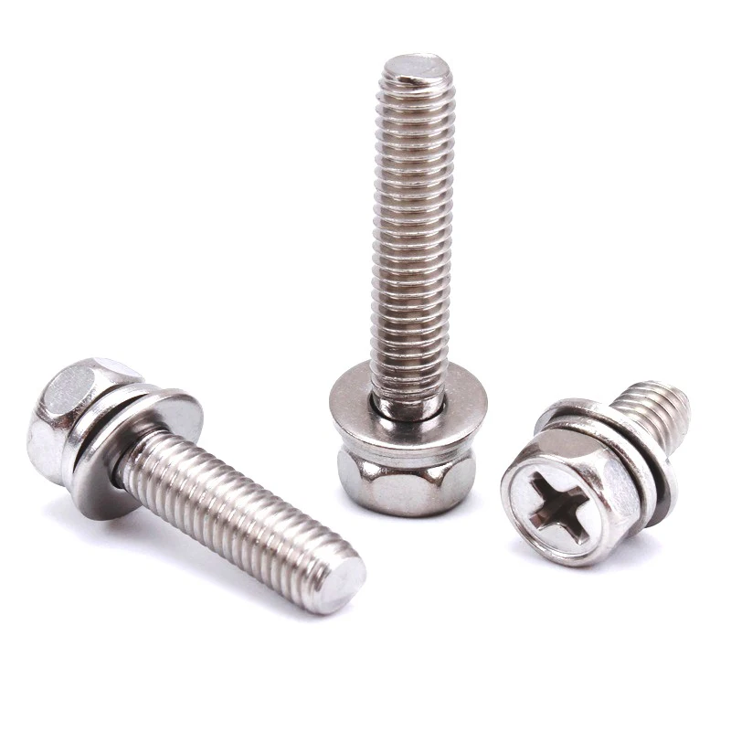 M2 M3 M4 M5 M6 M8 A2 Stainless Carbon Steel Brass Hex Bolts Phillips Head Spring Flat Double ...