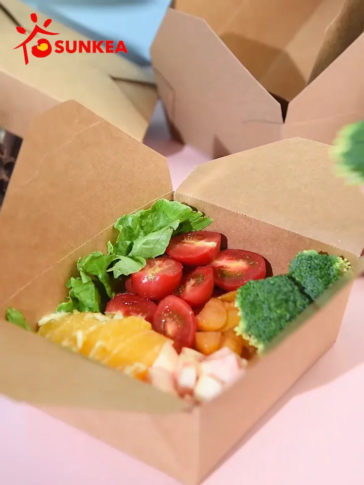 Kraft Paper Lunch Boxes Food Grade Paper Packaging In China Buy Kraft