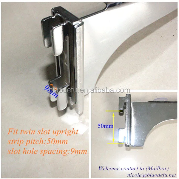Metal Twin Slotted Brackets For Glass/wood Shelf Support - Buy Slotted ...