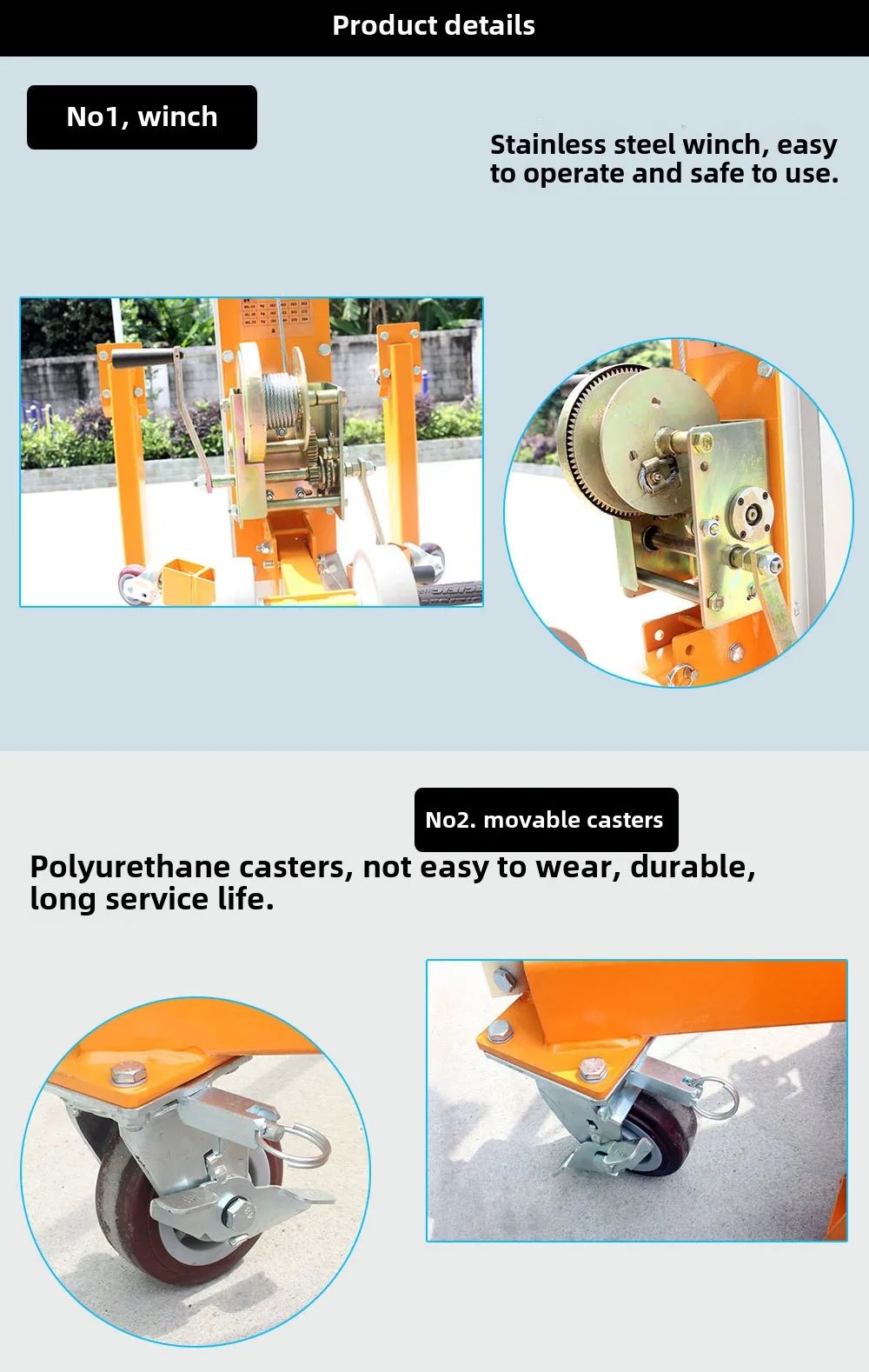New Condition 6.5m Height Steel Material Lifter Hand Crank Home Use ...