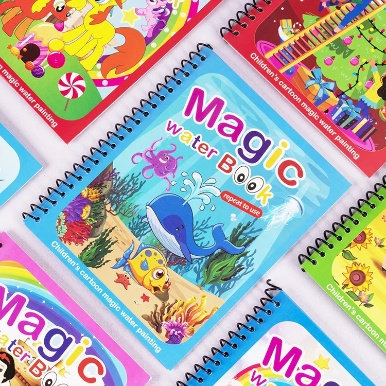 Children Toy Graffiti Pen Reusable Coloring Book Water Picture Book ...