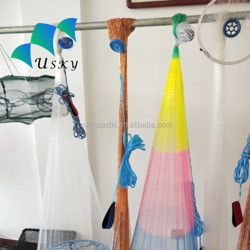 10foot 12foot Cast Net American Style Drawstrung Throwing Fishing Net ...