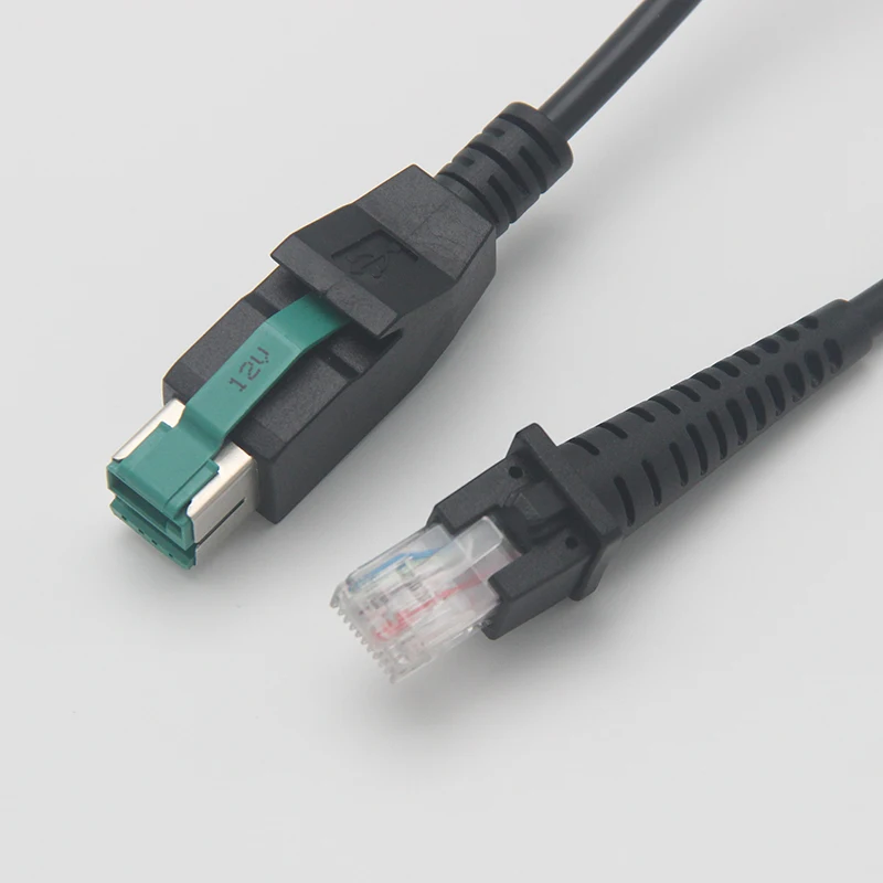 Customized 12v Powered Usb To Rj45 Rj50 Cable Pos System Scanner ...