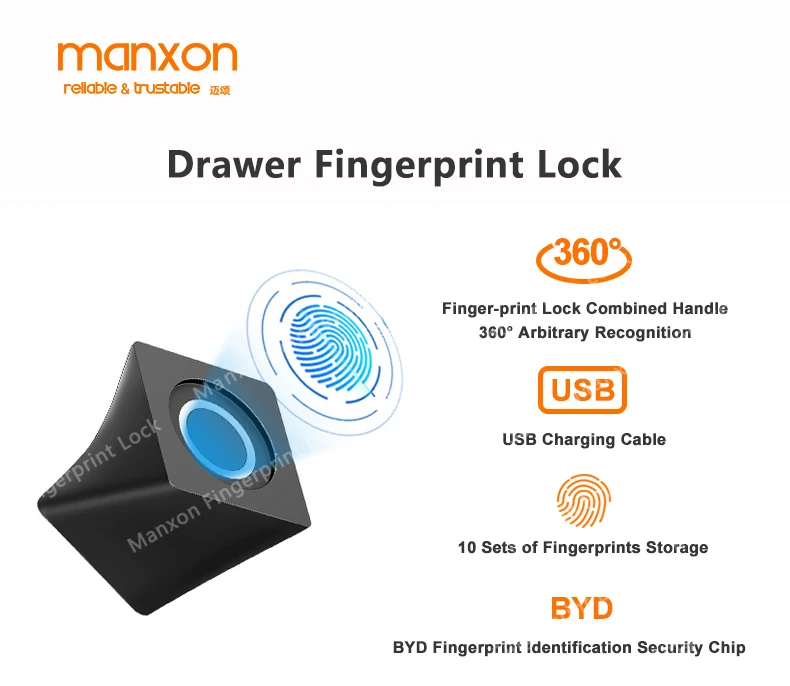 High Security Fingerprint Sensor Lock Fingerprint Deadbolt Smart Door ...