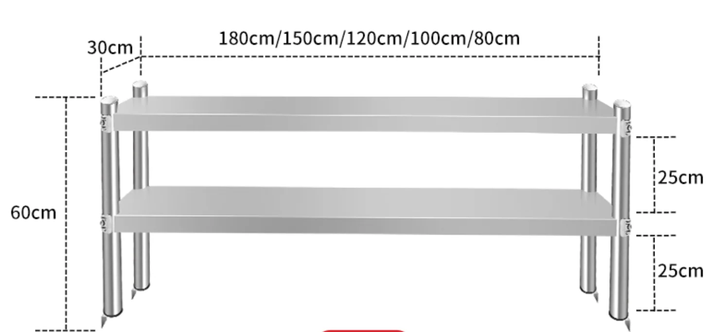 Commercial Kitchen Three Level Work Table/commercial Food Preparation ...