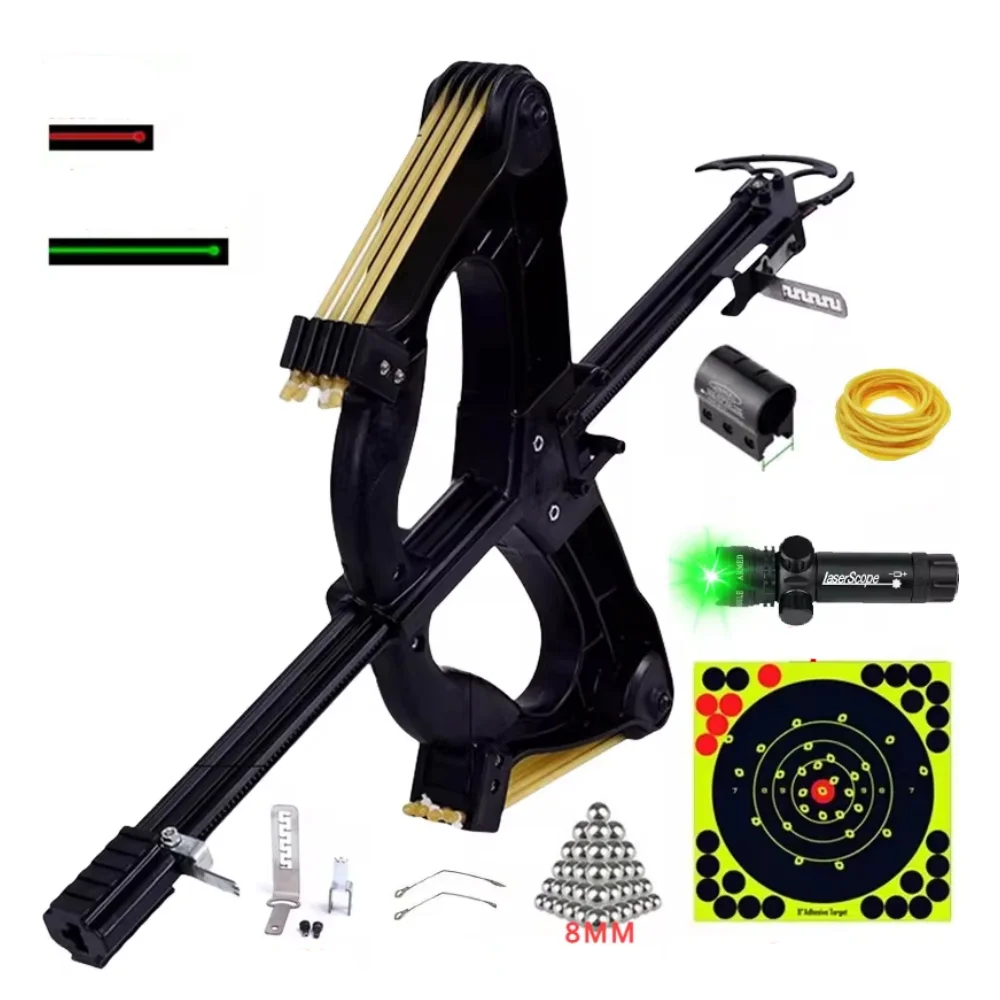 High Quality Laser Sight Multi-Strand Rubber Band Pulley Bow