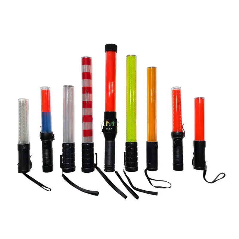 Traffic Control Wands with LED Signal Flashlights for Safety