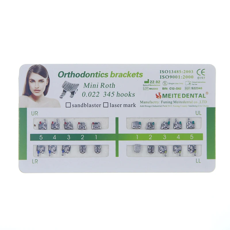 Dental Orthodontics Roth Mini Metal Brackets/braces