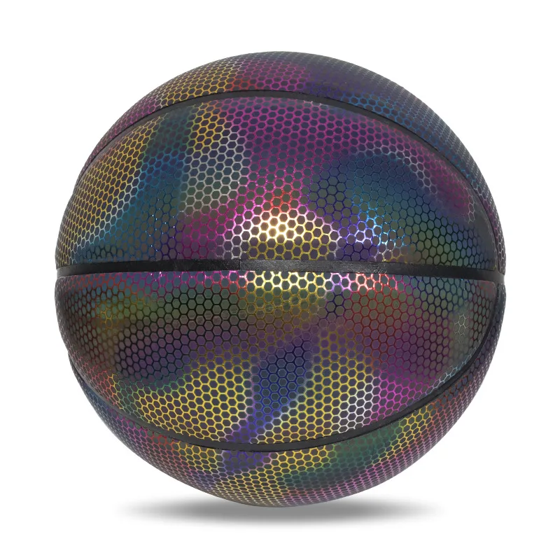 Custom Logo Glowing Holographic Reflective Basketball Novelty Size 7 ...